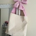 Canvas Pink Bow Tote Bag Shoulder Bag Handmade Pink Bag Book Bag Bag ...