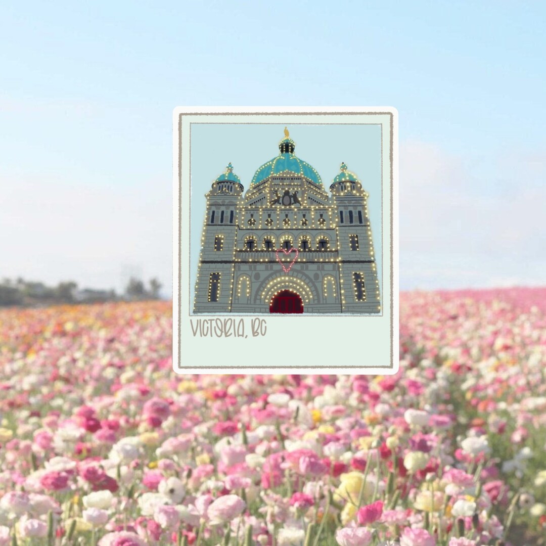 Weatherproof Victoria BC Parliament Building Polaroid Sticker ...