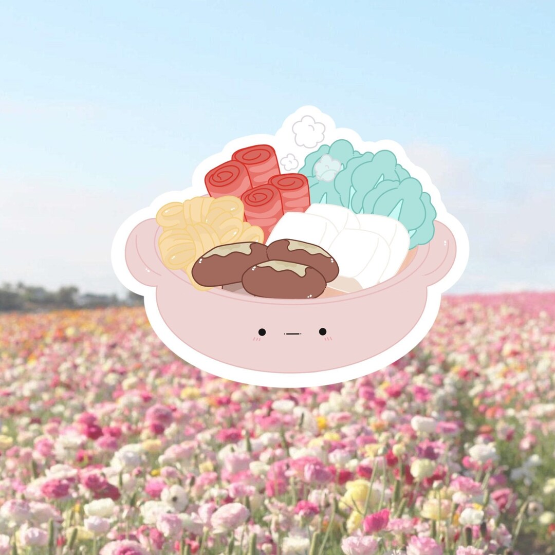 Waterproof Hot Pot Sticker | Food Sticker | Kawaii | Laptop Sticker ...