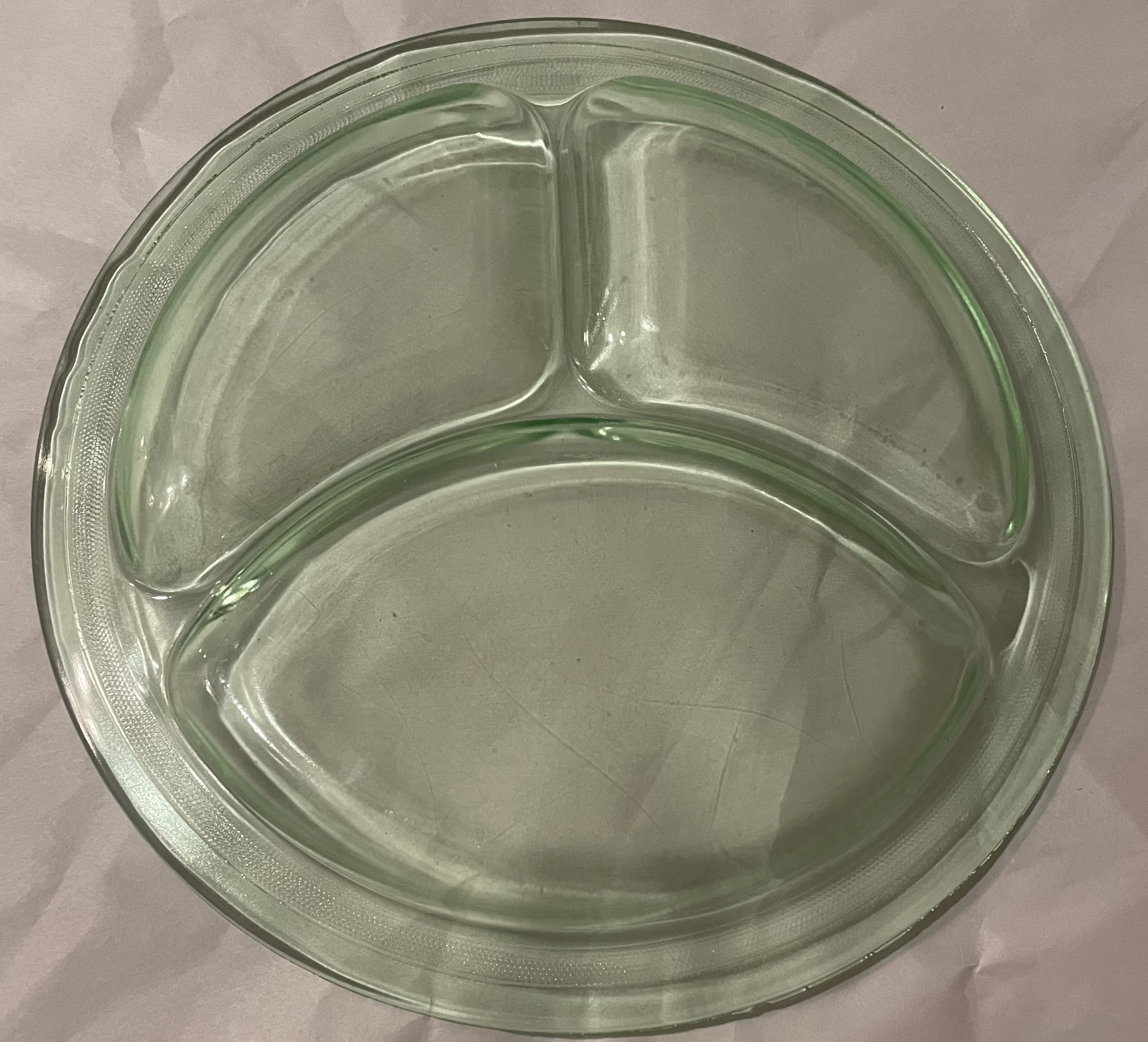 10 Light Green Depression Glass Divided Plates - Etsy