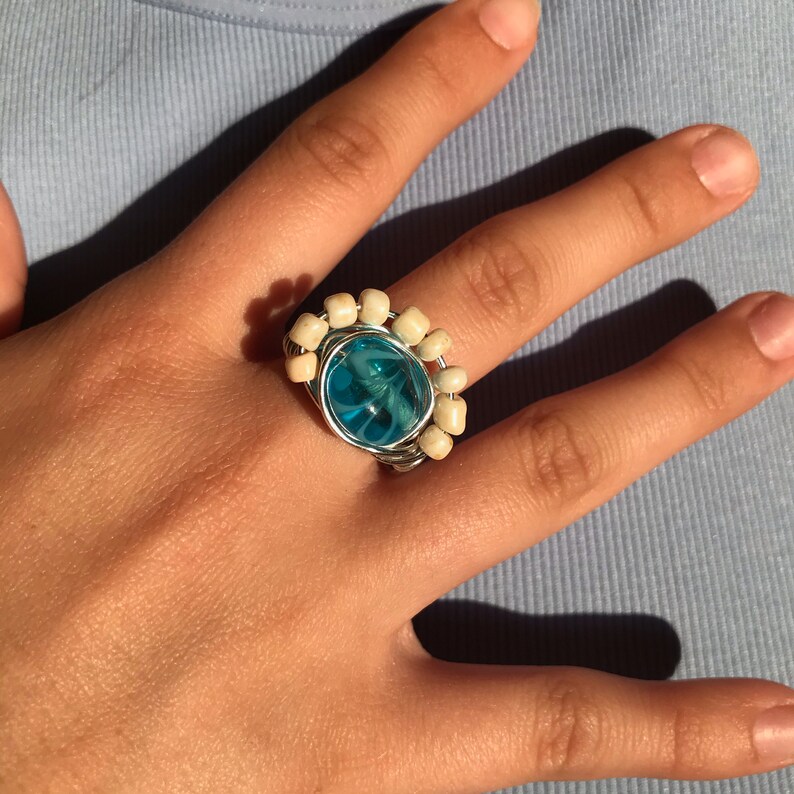 Anillo inspirado en conchas marinas, anillo de concha marina playera, anillo de playa boho ...