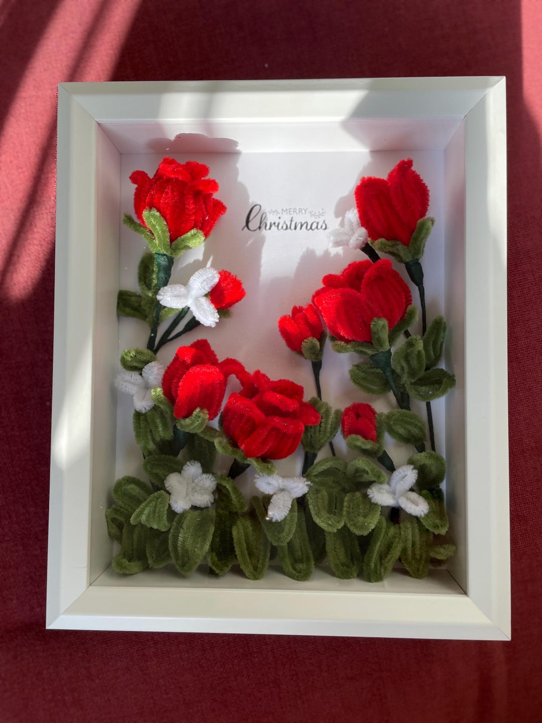 Merry Christmas Tulips Shadow Box - Etsy