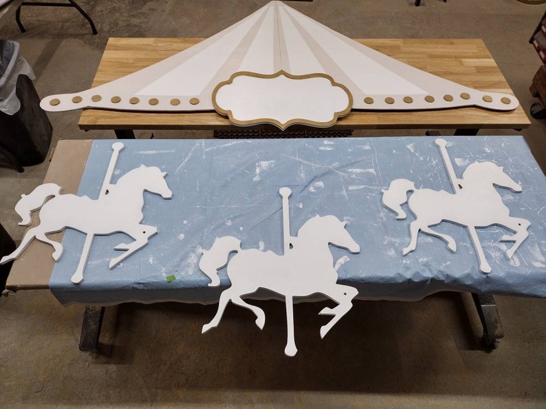 Carousel Canopy and 3 Horses/ Collapsible/ Carousel Horses - Etsy