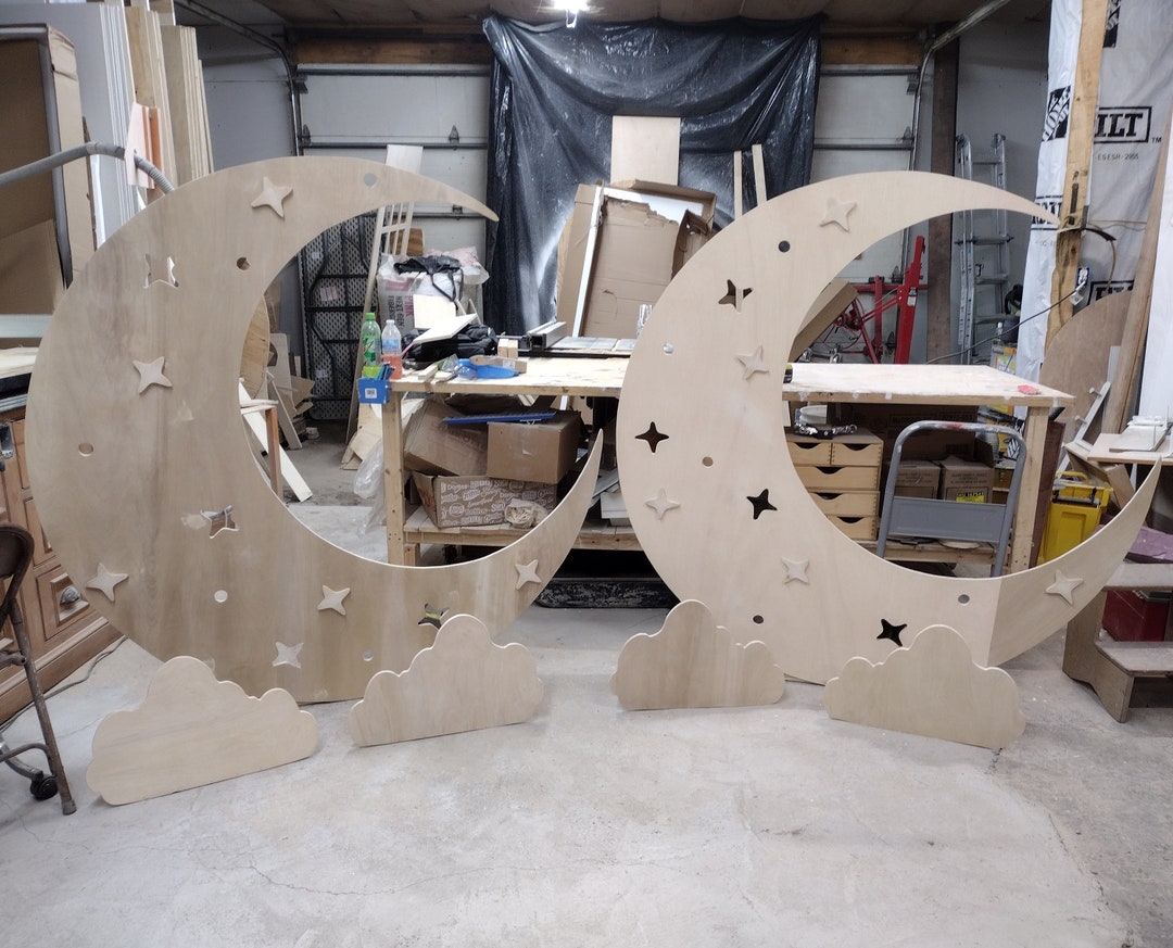 Collapsible Moon and Clouds/ Moon Backdrop/ Over the Moon - Etsy