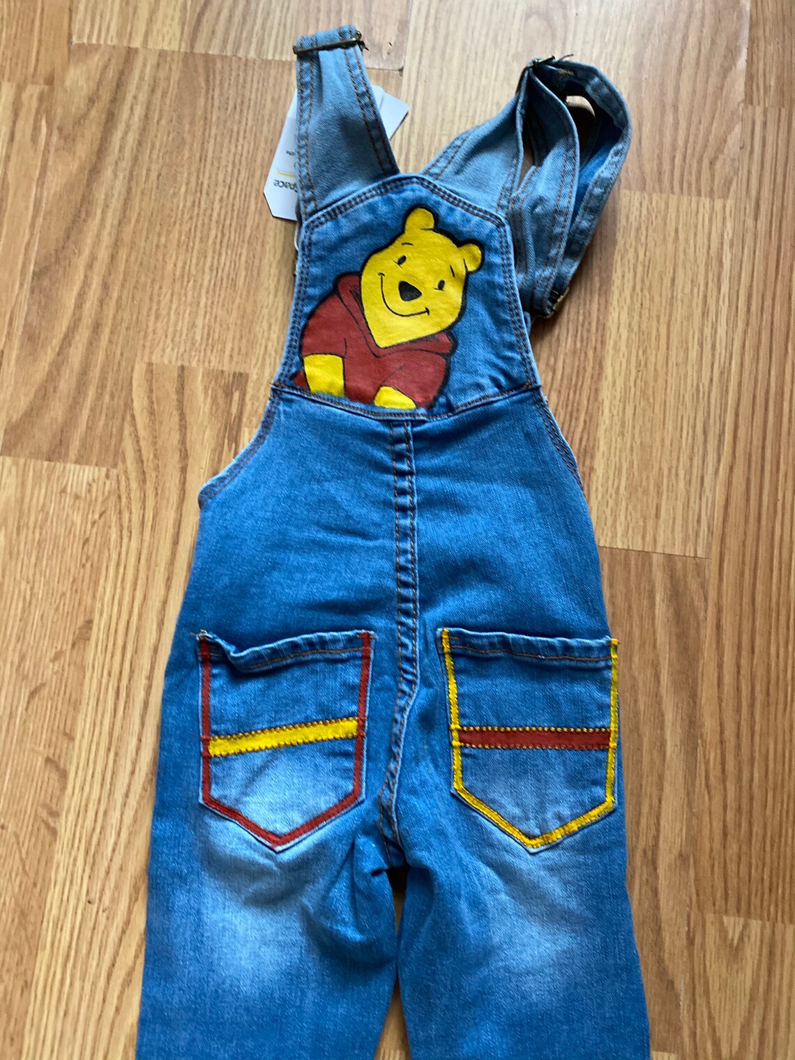 Pooh Bear Overalls Winnie The Pooh Hand Painted Jean Overalls Pooh
