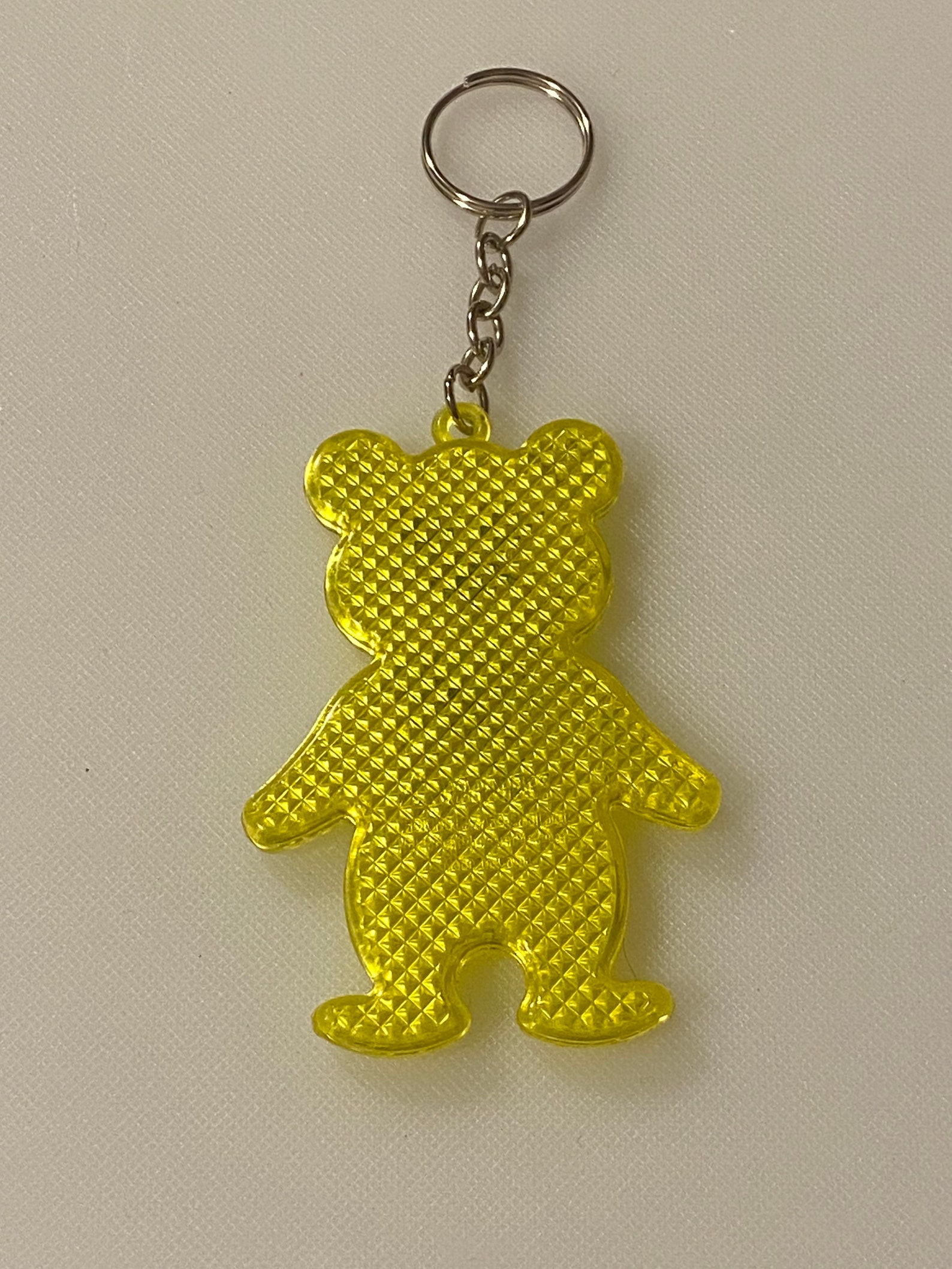 Yellow reflective teddy bear / keyring / key chain | Etsy