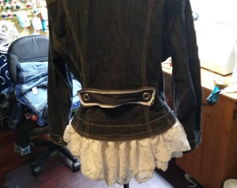 Denim Lace Jacket | Etsy