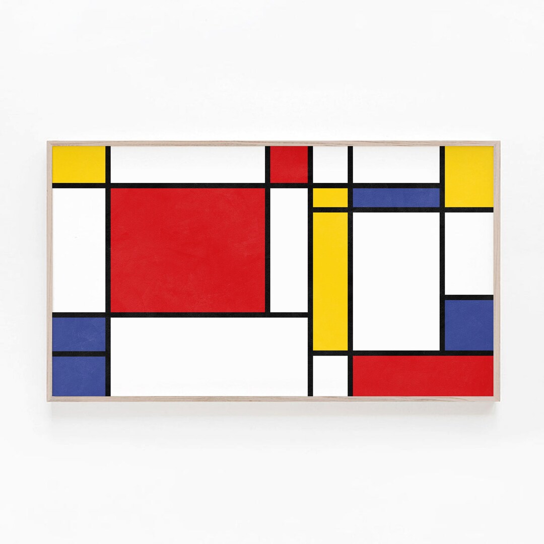 Samsung Frame TV Art Abstract, Mondrian Style Art, Modern Samsung Frame ...