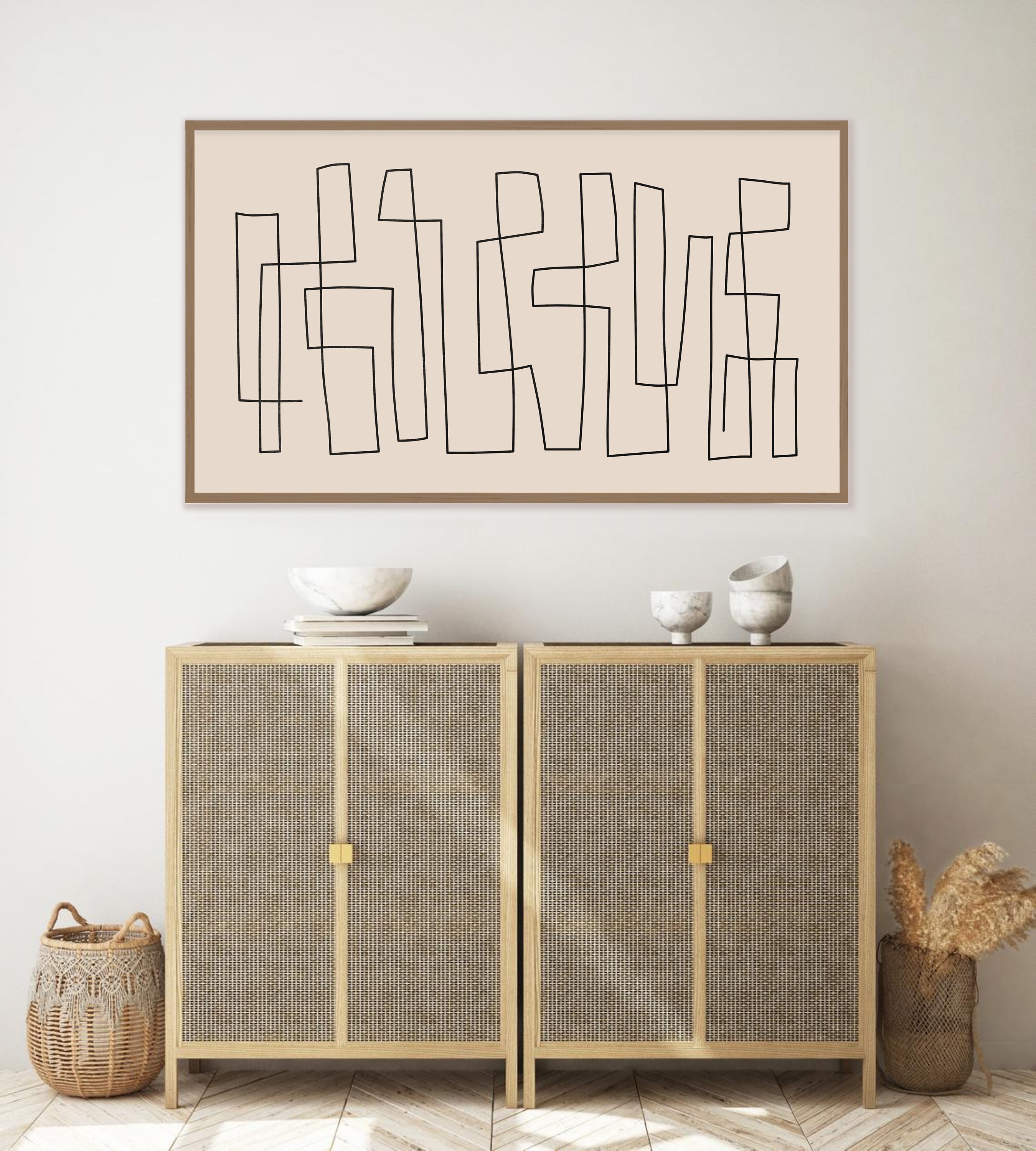 Samsung Frame TV Art, Abstract Line Art, Frame TV Art, Scribble Art for ...