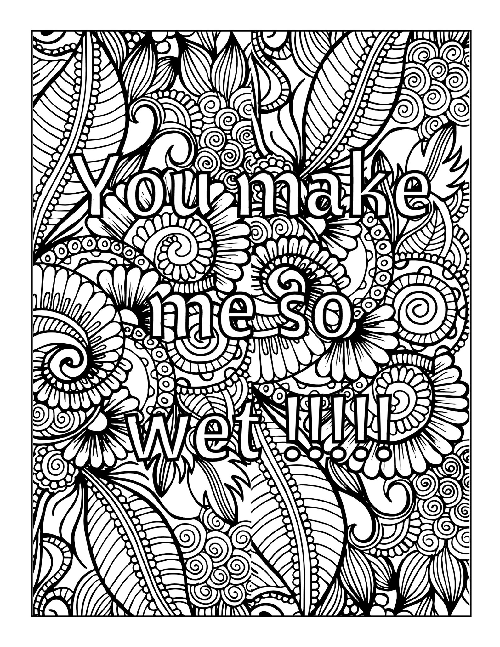 Sexy Digital Coloring Page, Erotic Art Print, Pattern Line Art, Quote ...