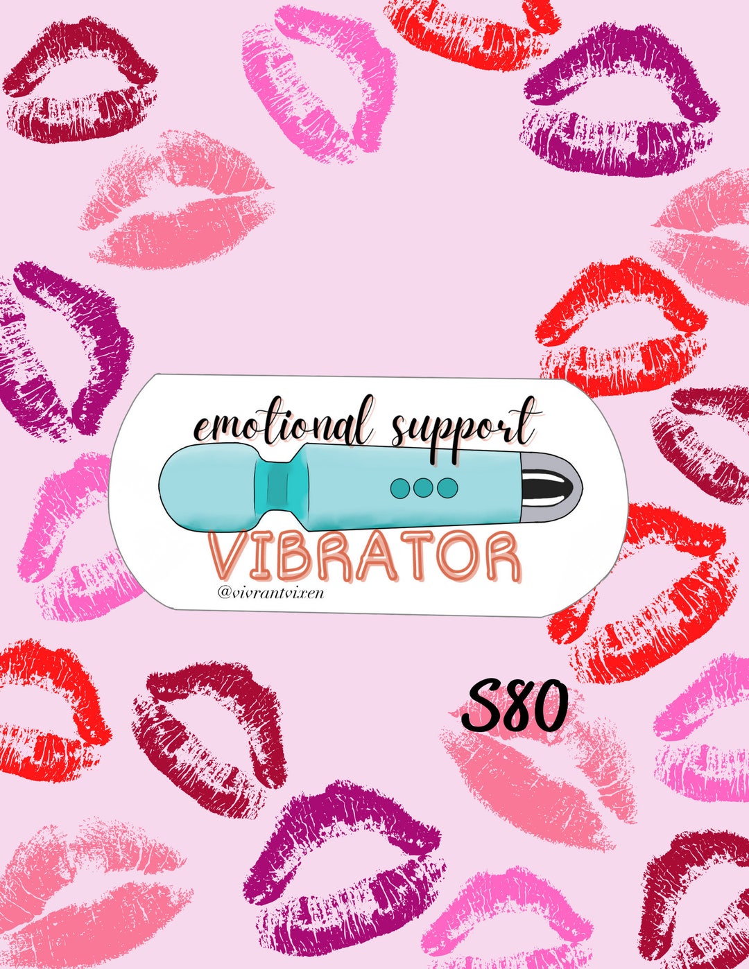 Emotional Support V*brator Erotic Vinyl Sticker , Aesthetic Stickers ...