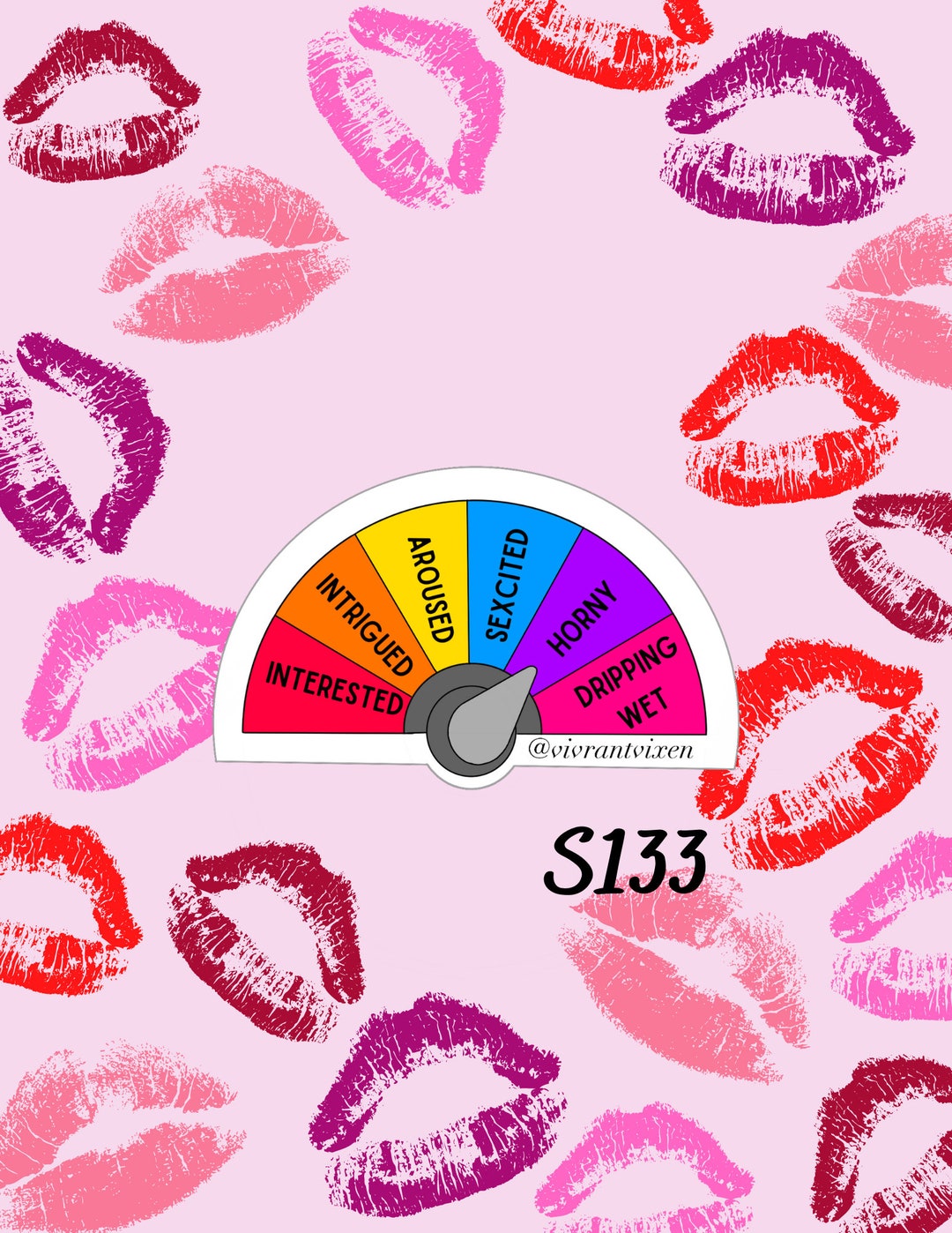 Horny Meter Sex Erotic Vinyl Sticker , Single Aesthetic Stickers , Sexy ...