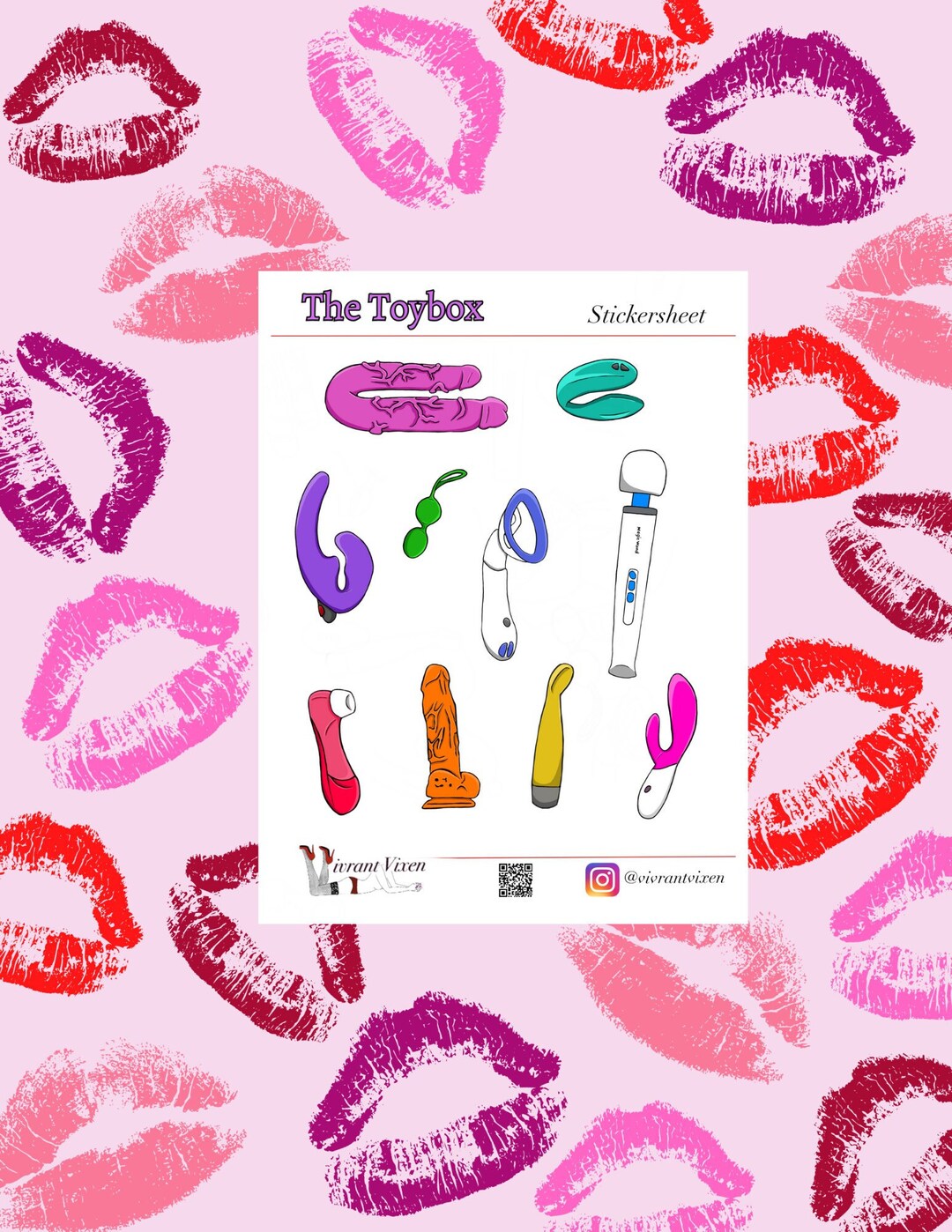 The Toy Box Erotic Vinyl Sticker Sheets, Couple Aesthetic Stickers ...