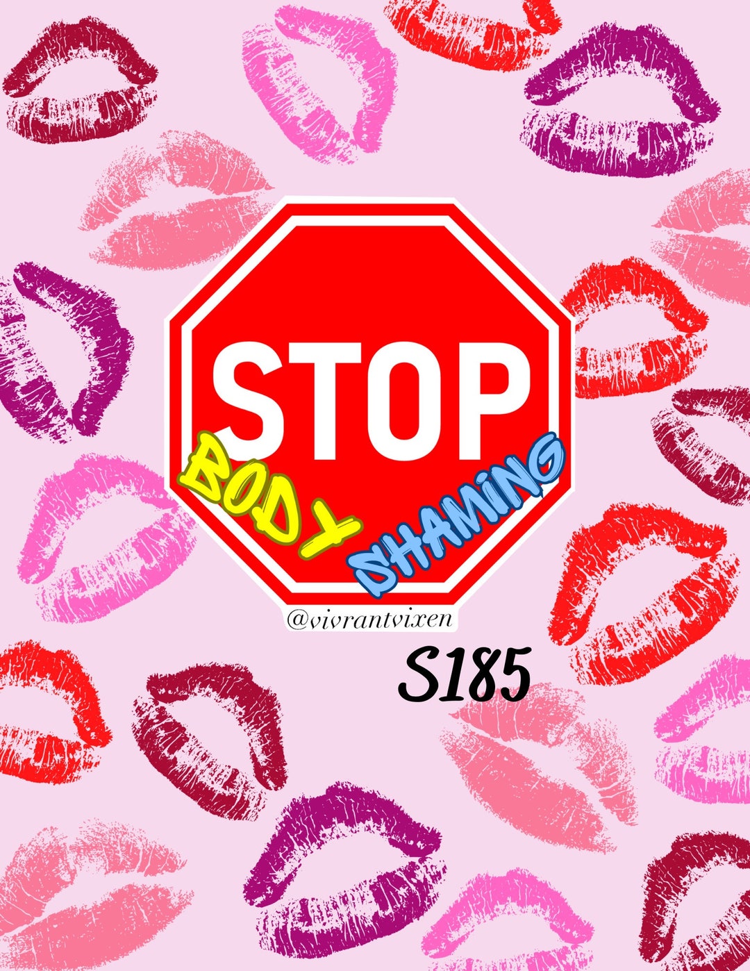 Stop Body Shaming Lips Erotic Vinyl Sticker , Aesthetic Stickers , Sexy ...