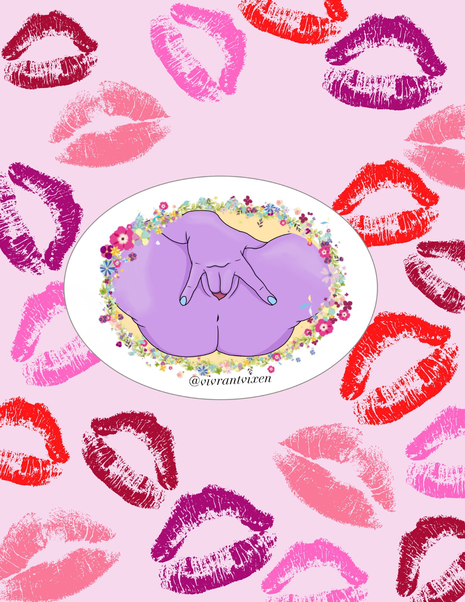 Floral Pussy Erotic Vinyl Sticker Vulva Aesthetic Stickers Etsy