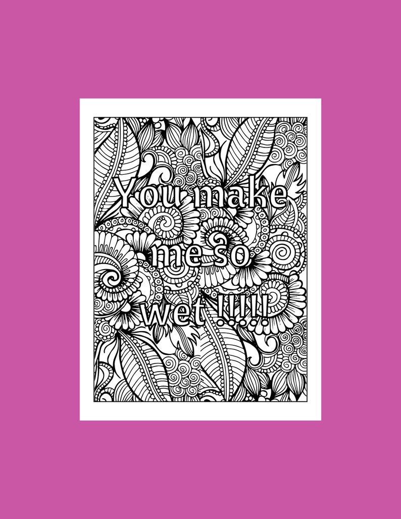 Sexy Digital Coloring Page, Erotic Art Print, Pattern Line Art, Quote ...