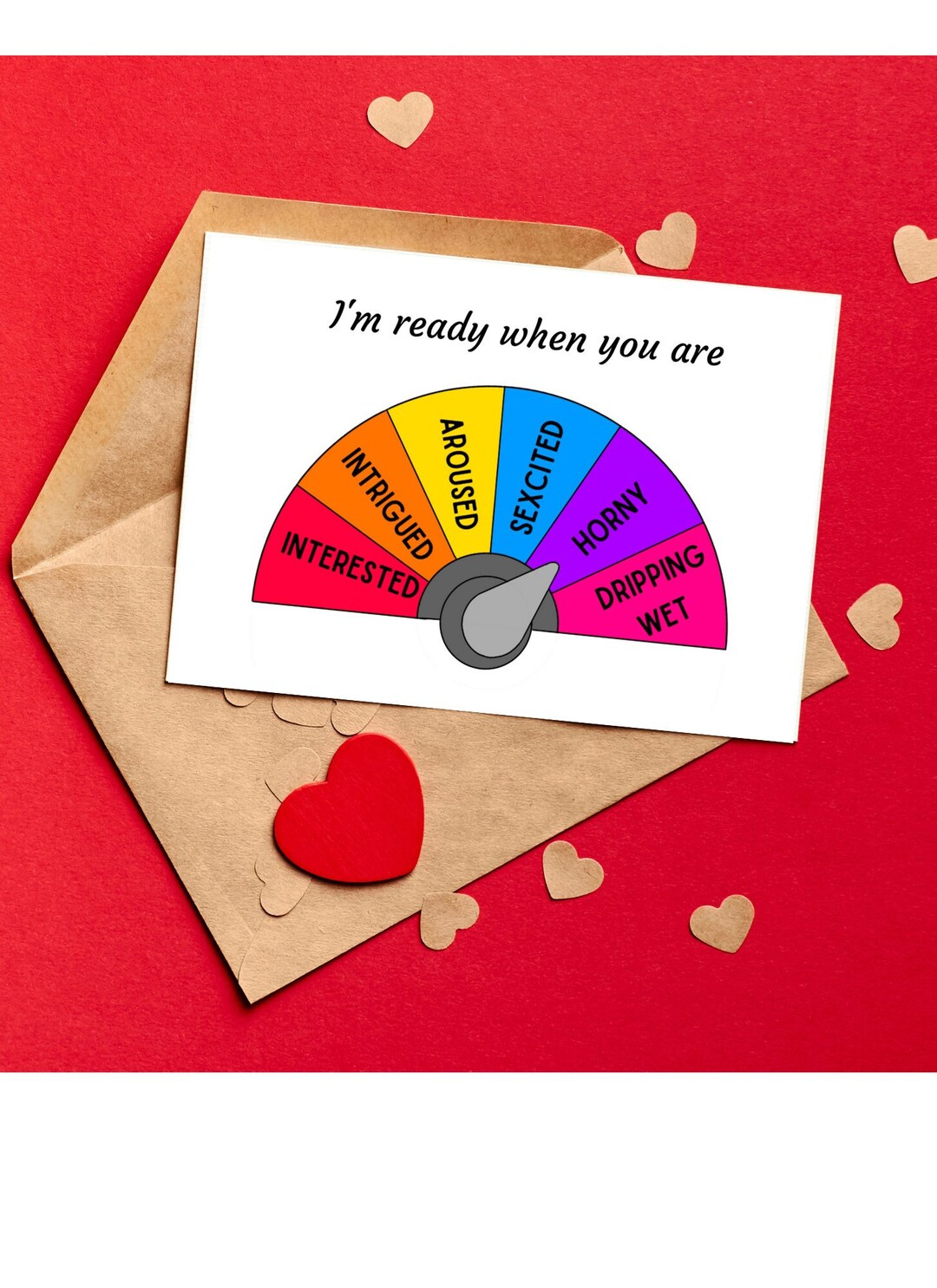 Horny Meter Adult Card, Nsfw Greeting Card, Novelty Cards - Etsy