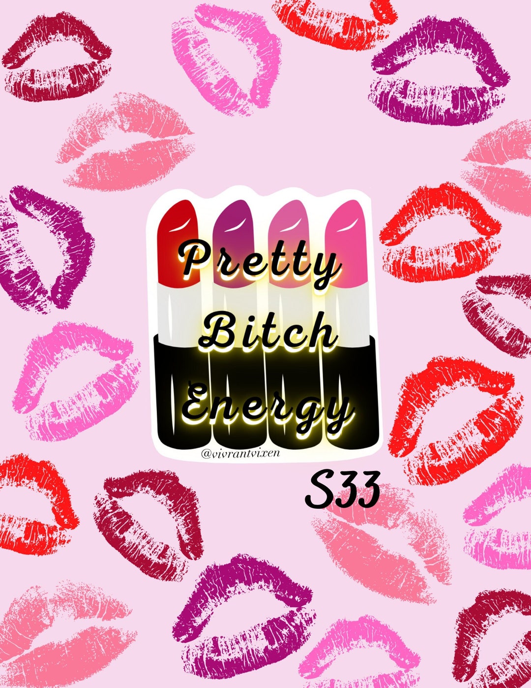 Pretty Bitch Energy Erotic Vinyl Sticker , Aesthetic Stickers , Sexy ...