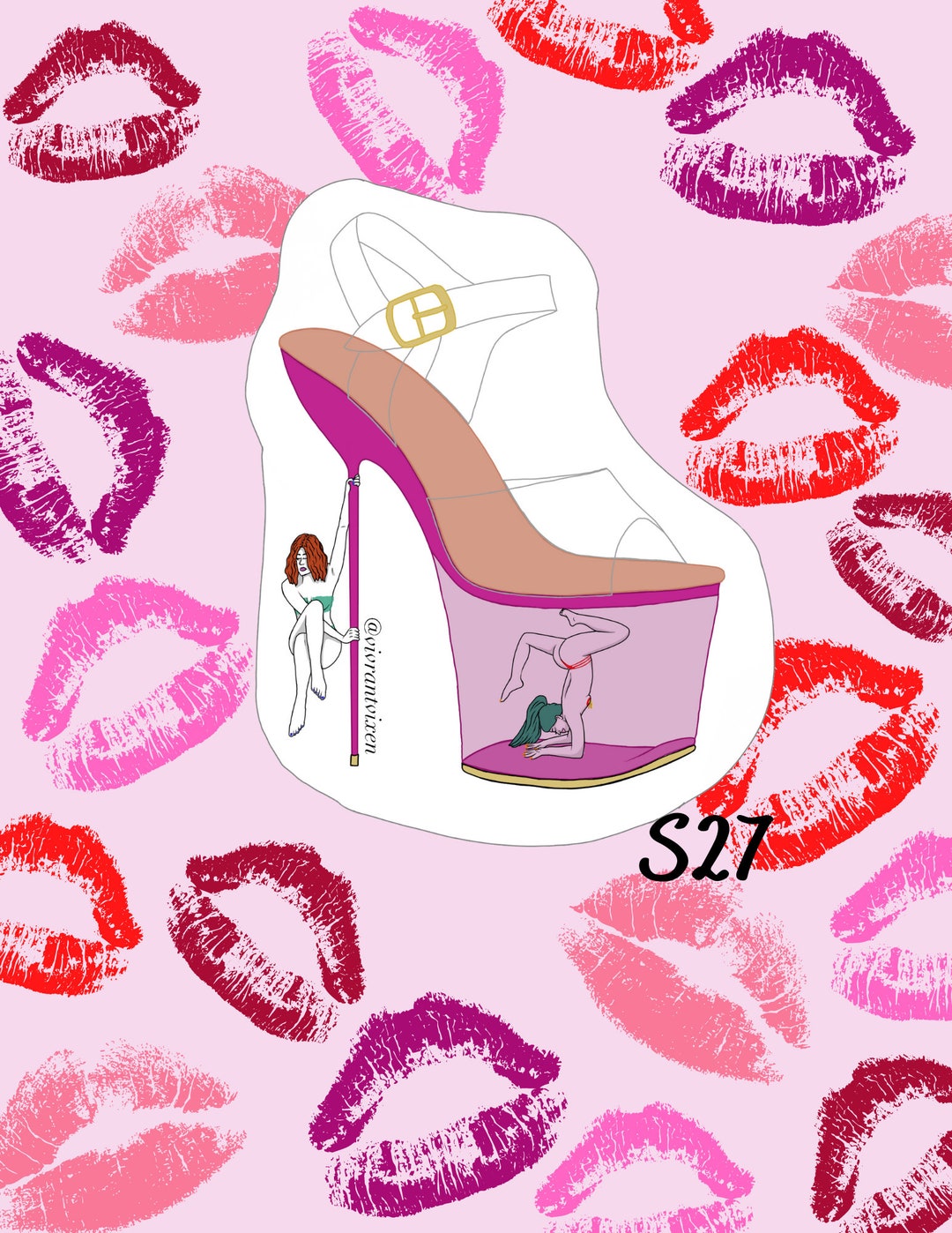 Stiletto Erotic Vinyl Sticker , Stripper Aesthetic Stickers , Sexy Die ...