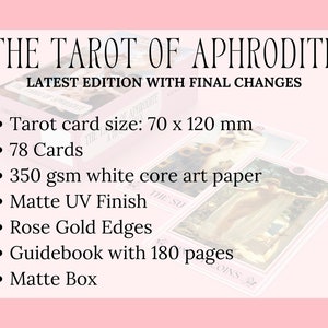 Aphrodite Tarot |tarot of Aphrodite®| Venus Tarot | Goddess Tarot | Romantic Tarot | Greek ...