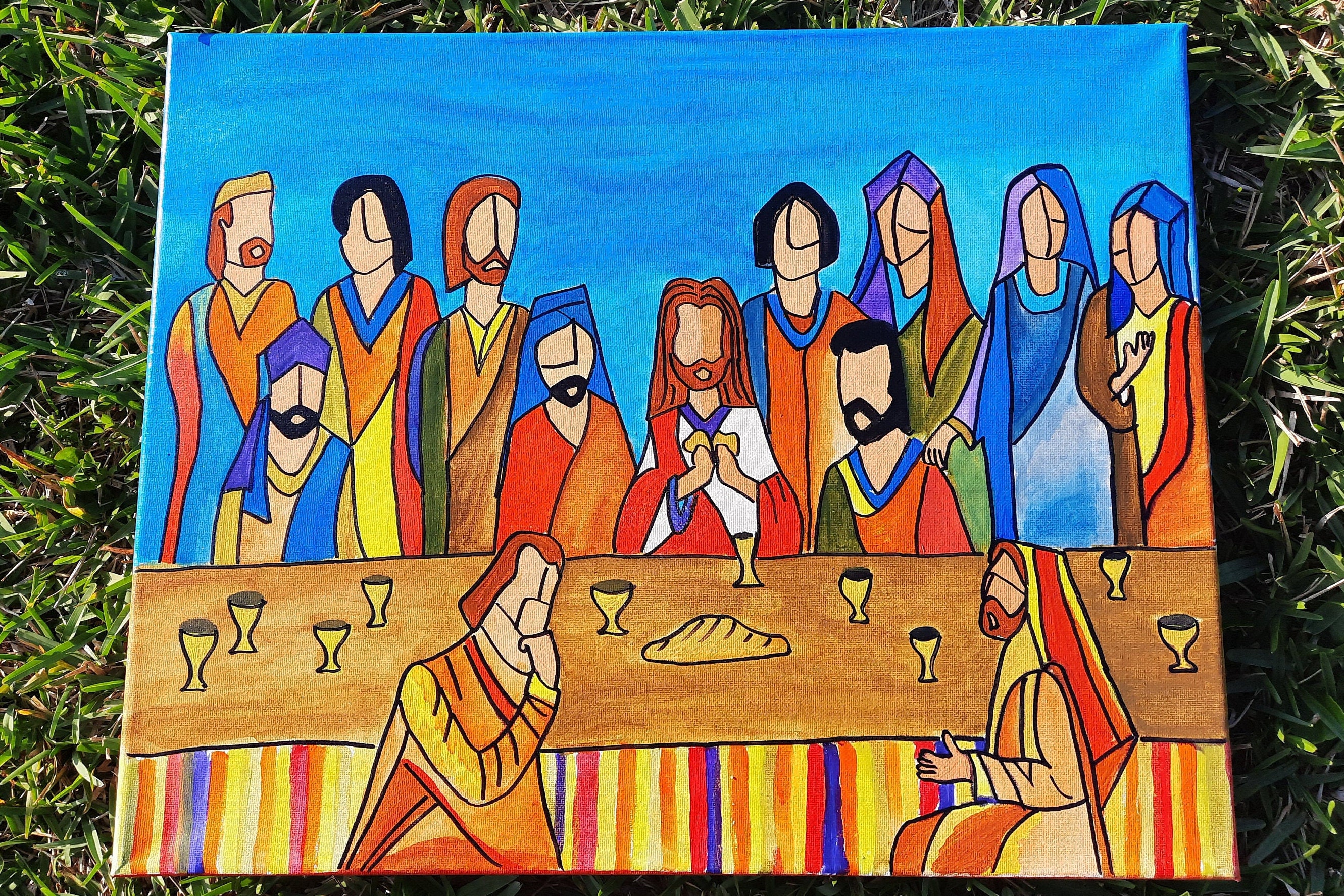 Last Supper of Jesus and 12 Apostles Acrylic Canvas | Etsy