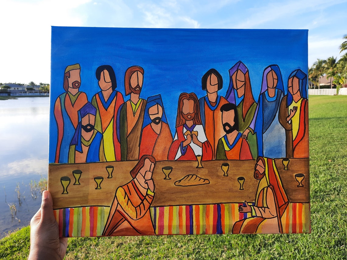 Last Supper of Jesus and 12 Apostles Acrylic Canvas | Etsy