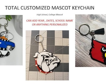 Custom School Mascot Keychain - Etsy