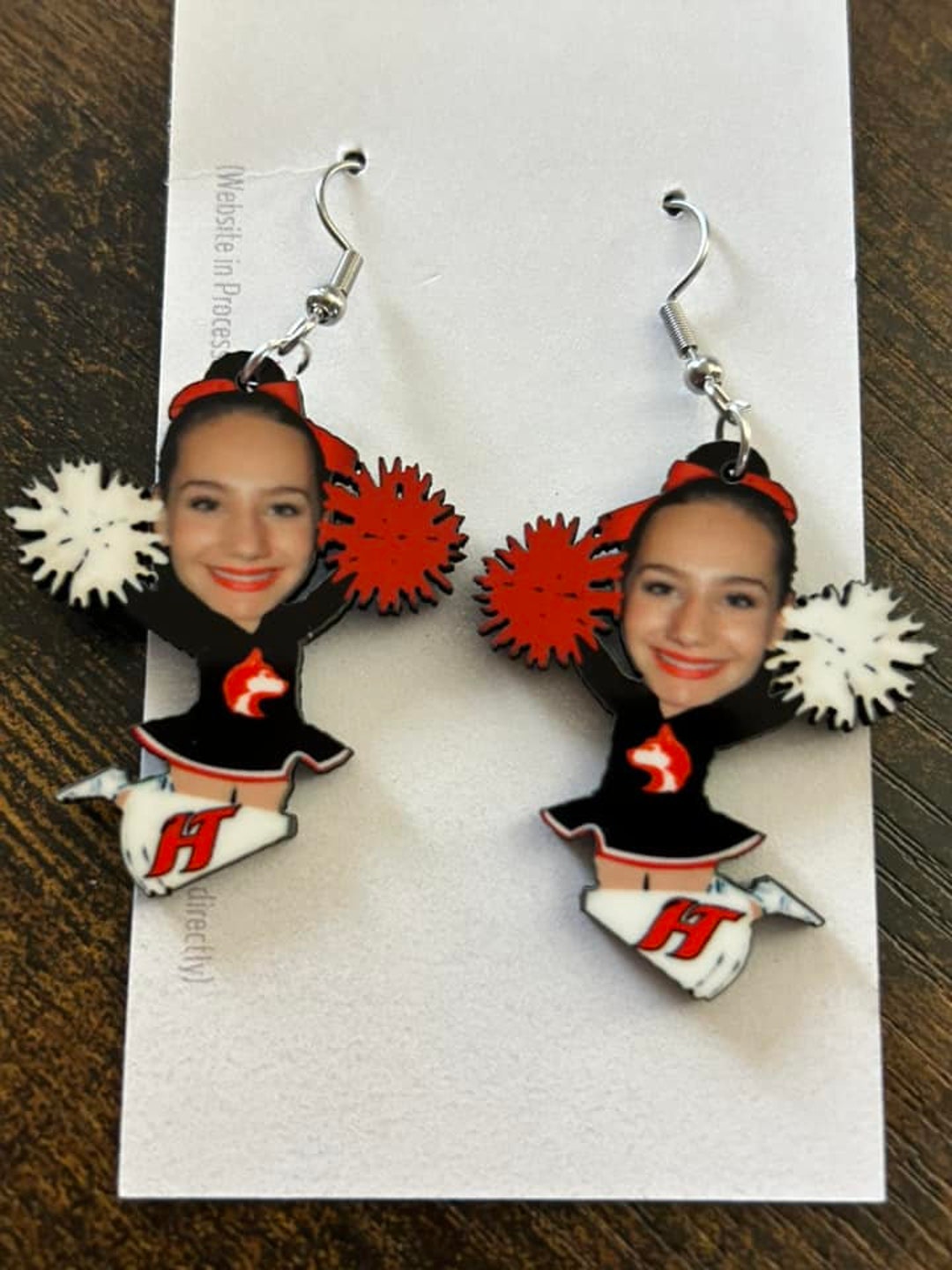 Cheerleader Earrings, Dance Earrings, Photo Cheerleader Earrings, Pom ...