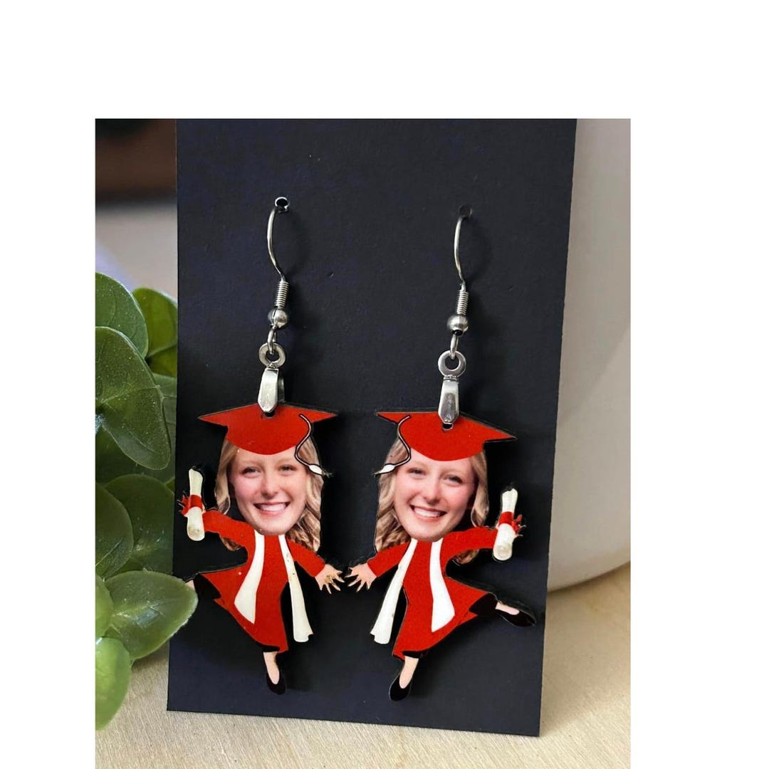 Photo Graduation Earrings, Senior Earrings, Class of 2024 Earrings ...