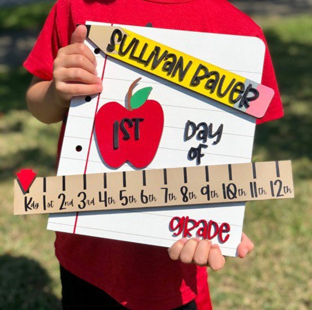 Back to School Sign, Personalized First/100th/last Day of School Sign ...