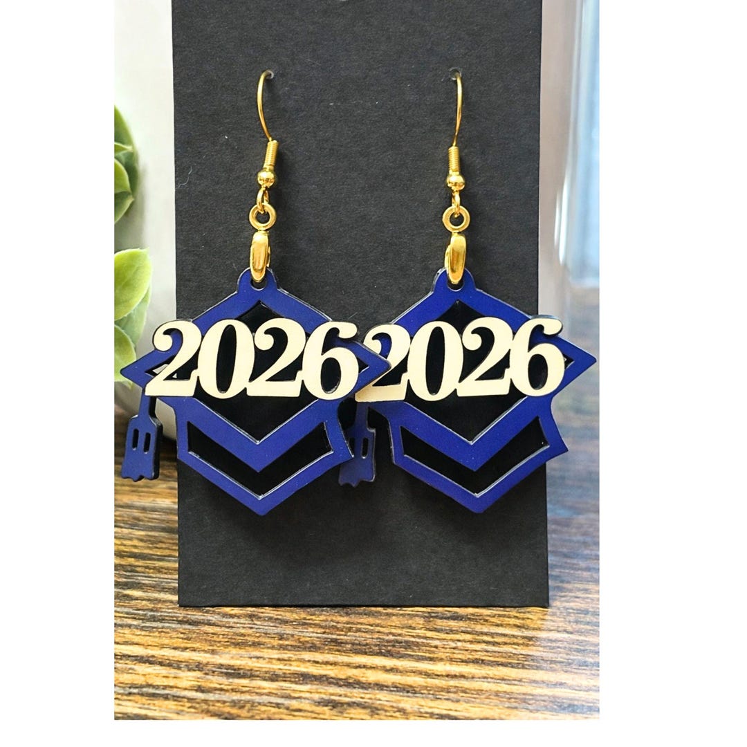 Graduation Earrings, Custom Color Graduation Hat Earrings , Senior ...