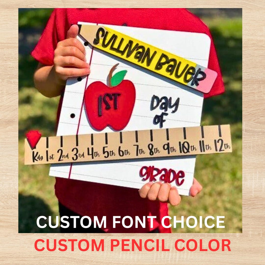 Back to School Sign, Personalized First/100th/last Day of School Sign ...
