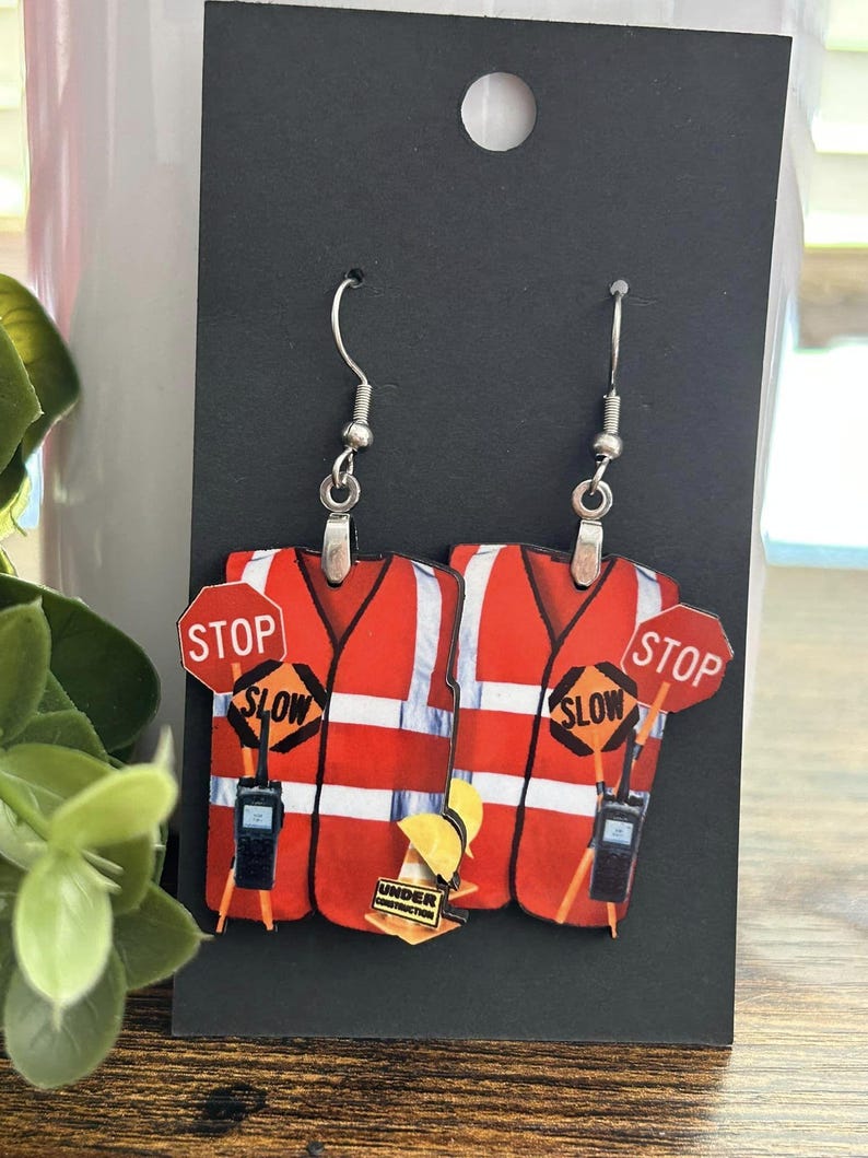 Engineering Earrings, Construction Earrings, Road Safety Earrings ...