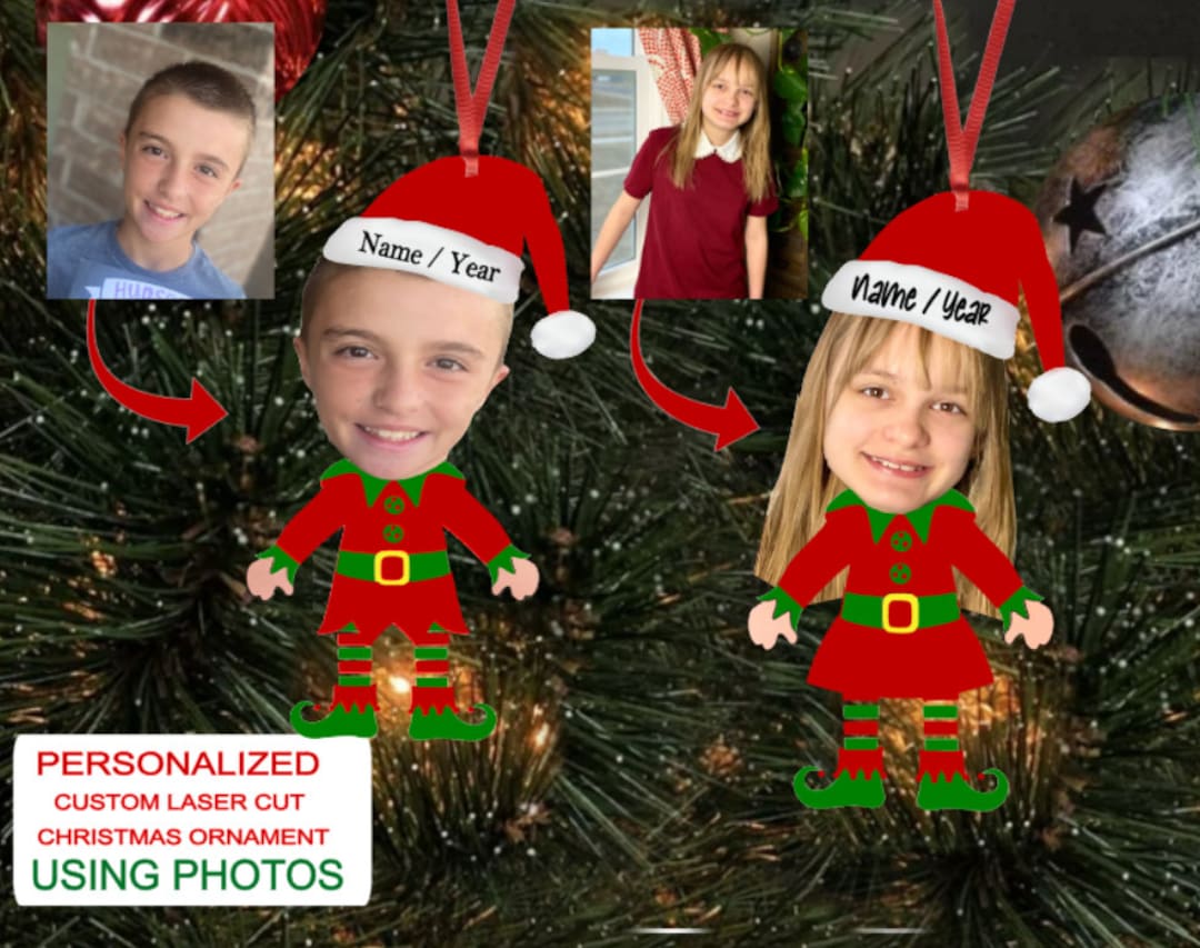 Christmas Ornament, Holiday Ornament, Elf Ornament, Photo Ornament ...
