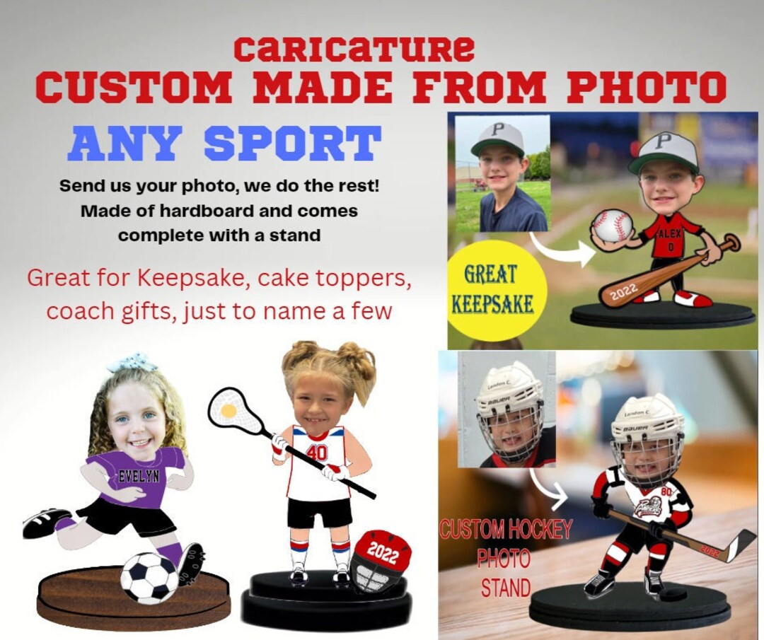 ANY SPORT Customized, Hockey Photo Stand, Hockey Bobblehead Style ...