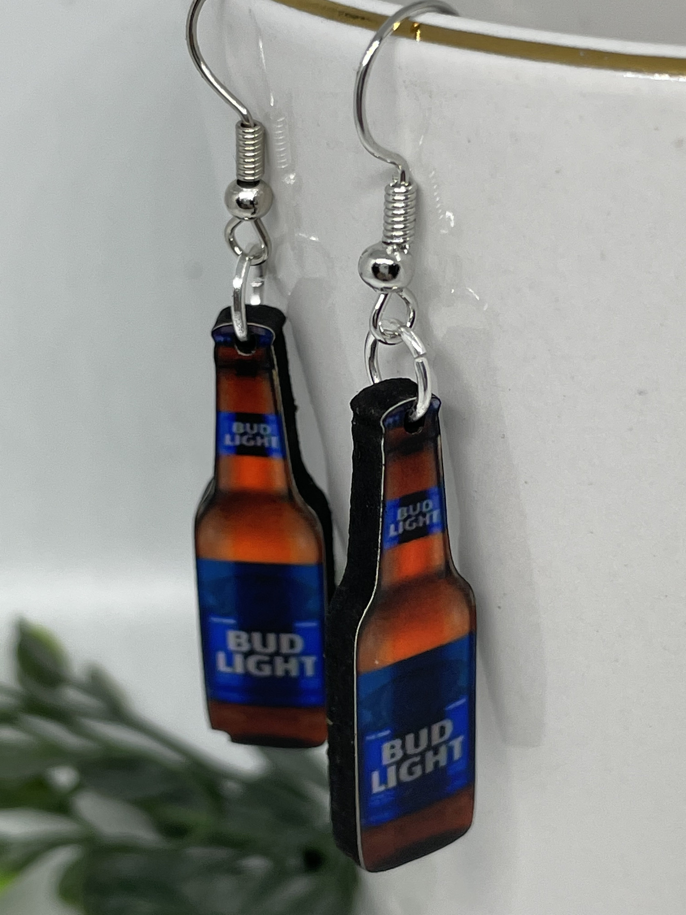 BEER Custom Fun Earring Single or Double Sided Dangle Stud | Etsy