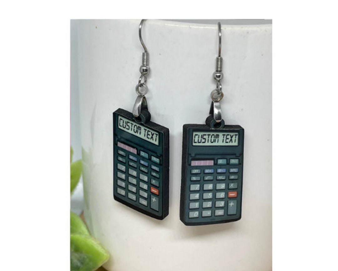 Calculator Earrings, Math Teacher Earrings, Math Teacher Gift, Custom ...