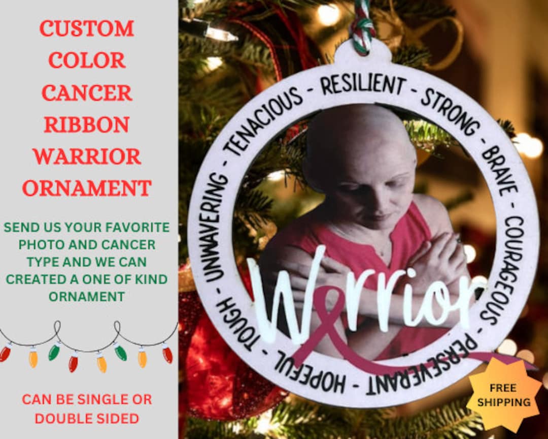 Custom Cancer Ornament Personalized Ornament Ribbon - Etsy