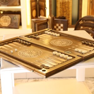 Custom Backgammon Set With Your Text or Logo, Personalized Wood Board ...