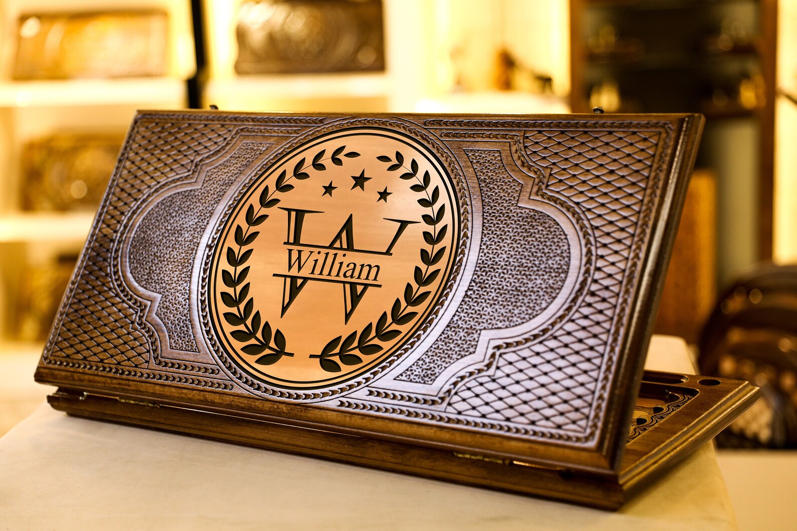 Custom Backgammon Set With Your Text or Logo Personalized | Etsy