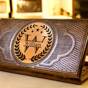 Custom Backgammon Set With Your Text or Logo, Personalized Wood Board ...