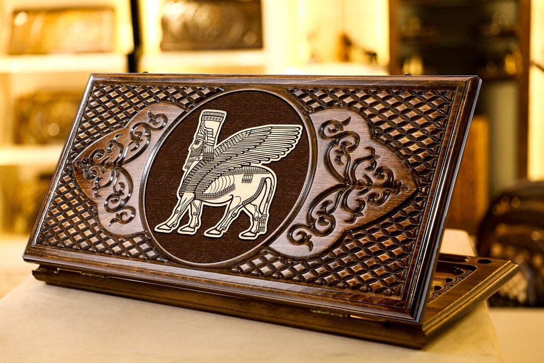 Assyrian Backgammon Set / Unique Luxury Backgammon Set / Personalized ...