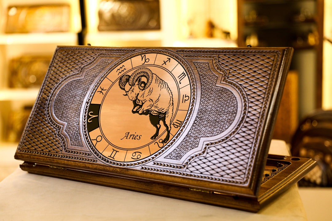 Backgammon Set Aries Zodiac Sign / Unique Board Game Backgammon ...
