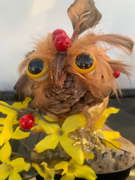 Creepy Pinecone Bird Sculptures - Etsy