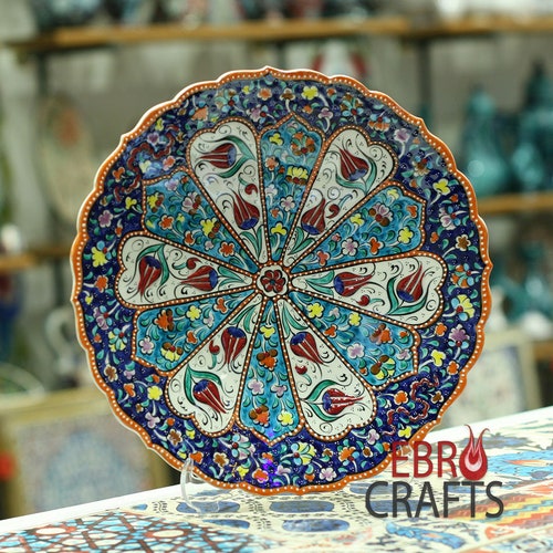 10'' Turkish Iznik Tile Ceramic Plate Tile Tulip - Etsy