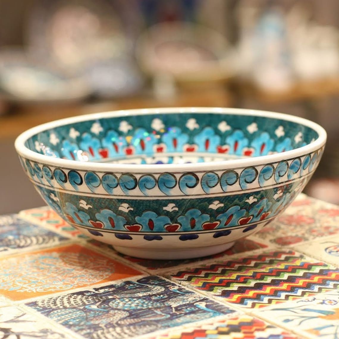 8''Turkish Iznik Design Ceramic Bowl-Classical | Etsy