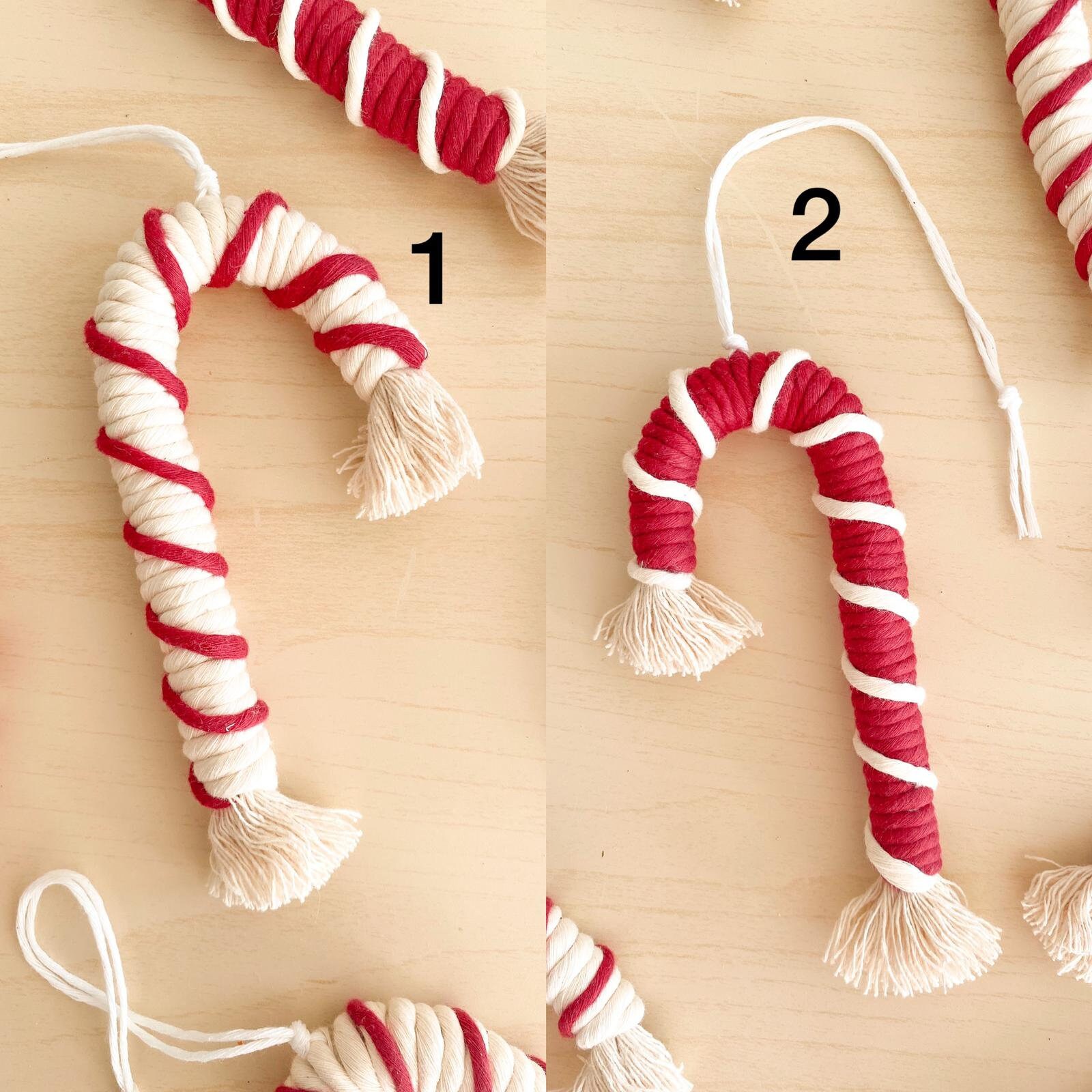 Weaveystudioco Macrame Candy Cane Macrame Christmas - Etsy Australia