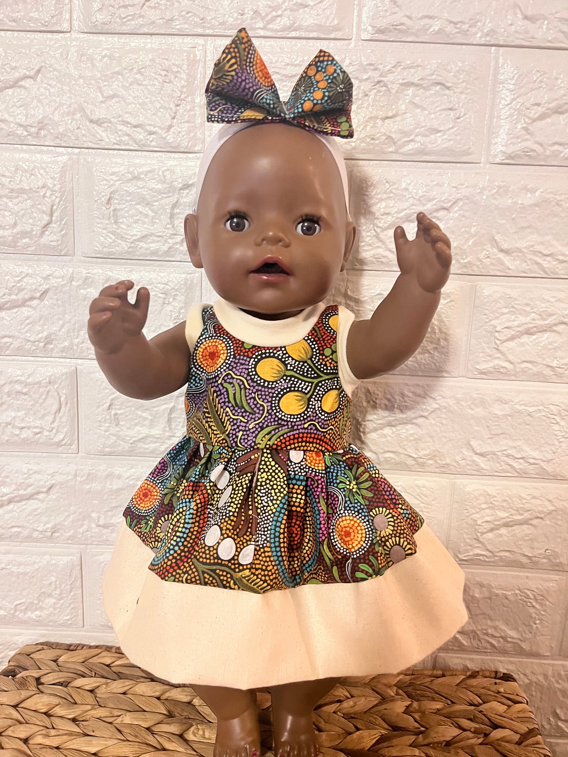 Baby Born Indigenous Aboriginal Print Dress and Headband - Etsy