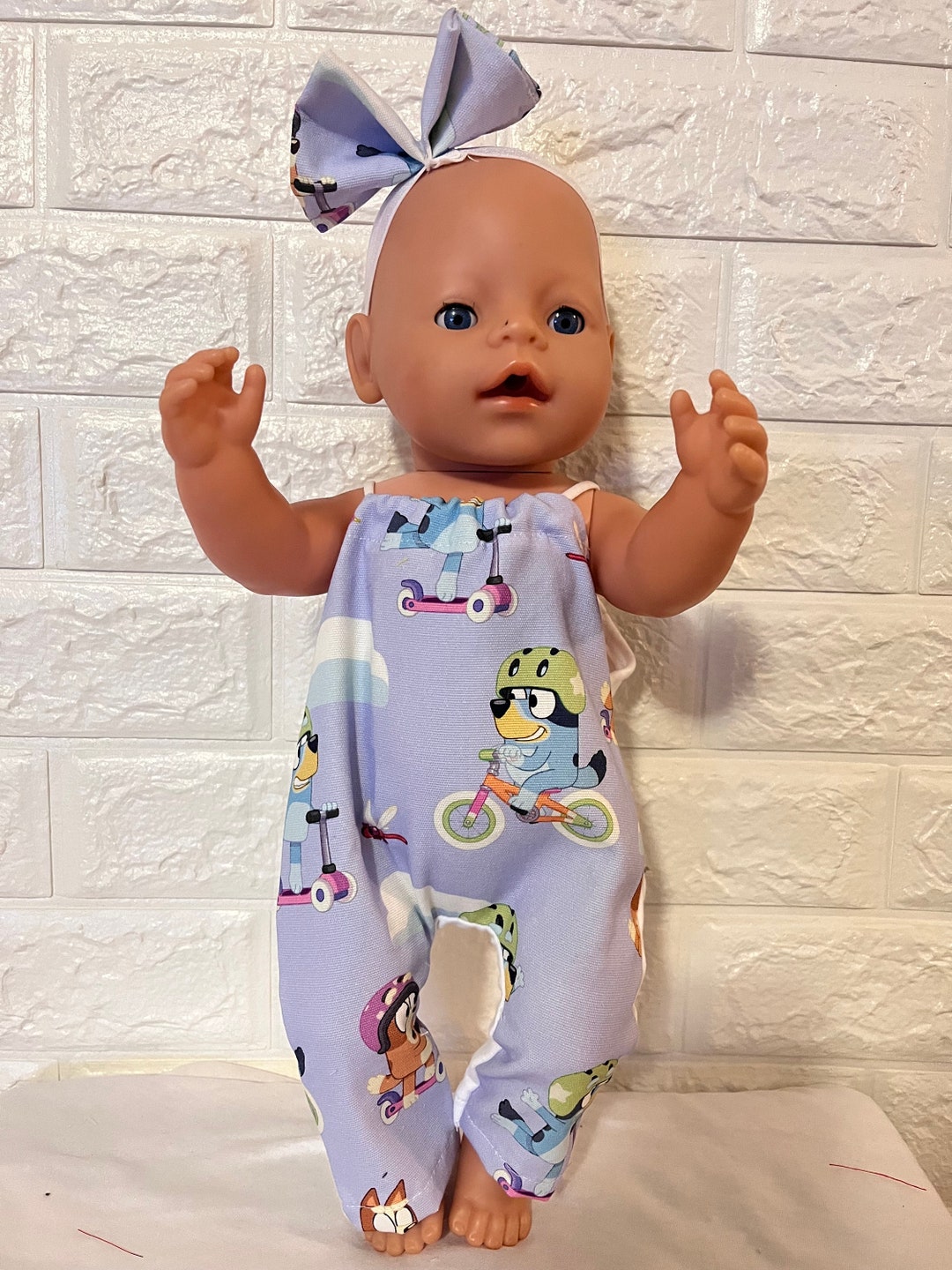 Baby Born Bluey Summer Overalls and Headband - Etsy