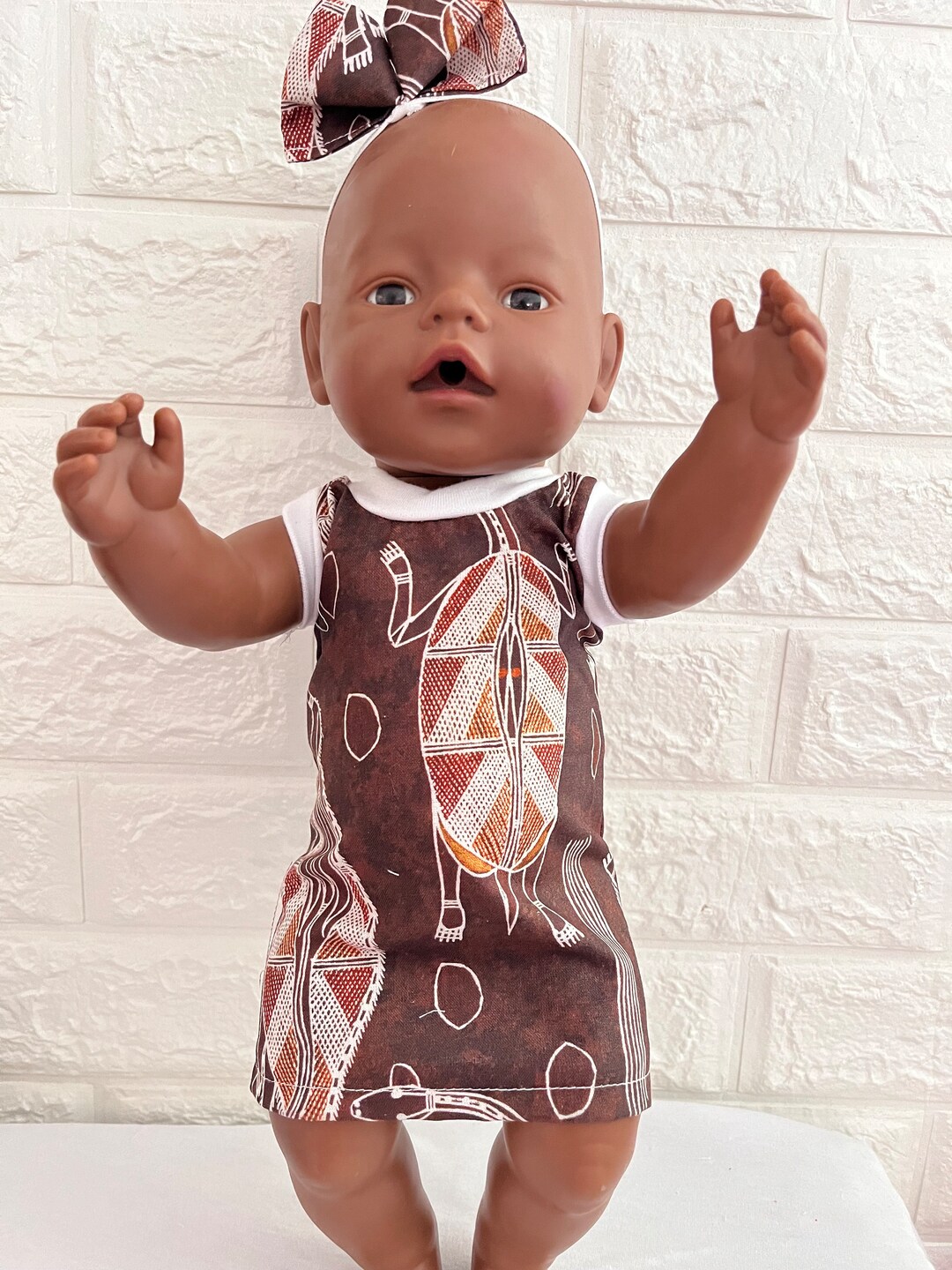 Baby Born Indigenous Aboriginal Print Dress and Headband - Etsy